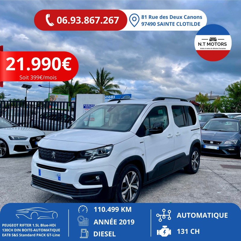 PEUGEOT RIFTER 1.5L Blue-HDI 130CH BVA EAT8 PACK GT-LINE
